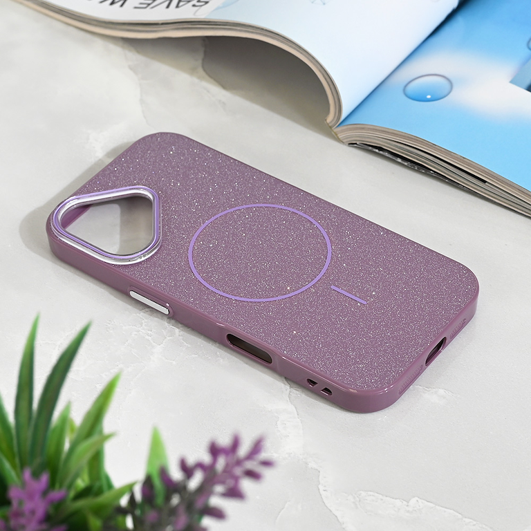 Zastitna maska (futrola) Magsafe Sparkle Dust - iPhone 17 6.3 ljubicasta