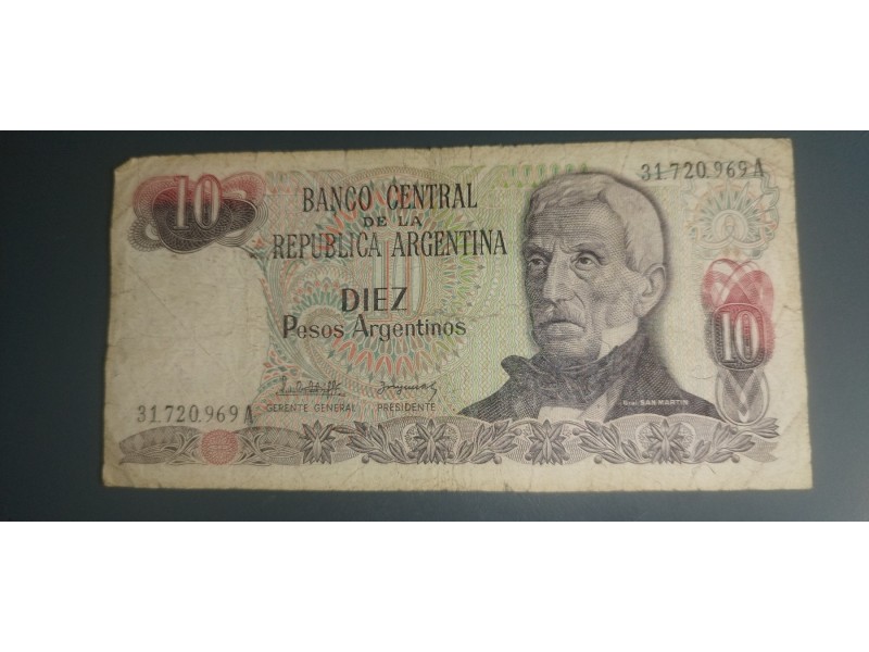H9 10 pesos Argentina 1983-1984