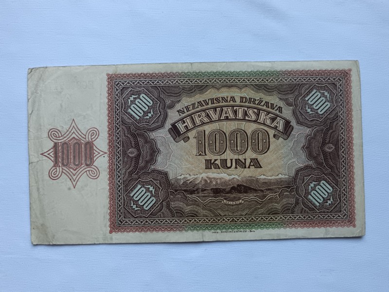 Хрватска 1.000 куна,1941 год.