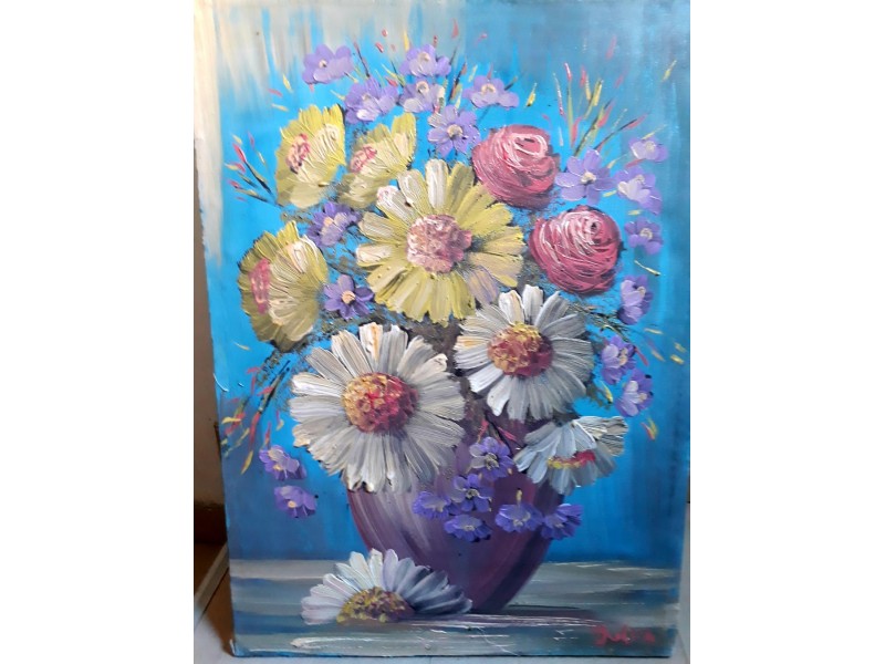cvece za svaki dan 70x50cm ulje na platnu