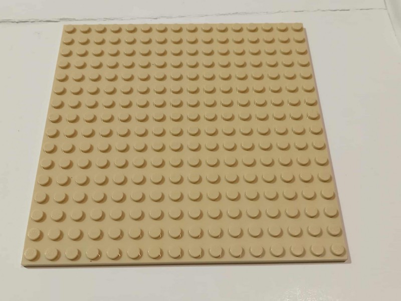 Lego plate 16 x 16 bež