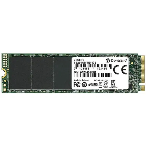 Transcend M.2 NVMe 256GB SSD, M-Key, 3D TLC, DRAM-less, Single-sided, 2280, TS256GMTE112S