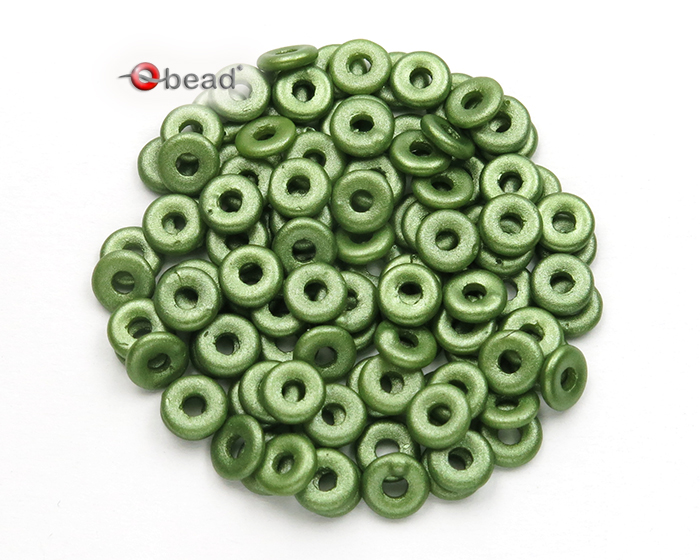O-BEAD 2X4MM 02010/25034 ALABASTER PASTEL OLIVINE (2,5GR)