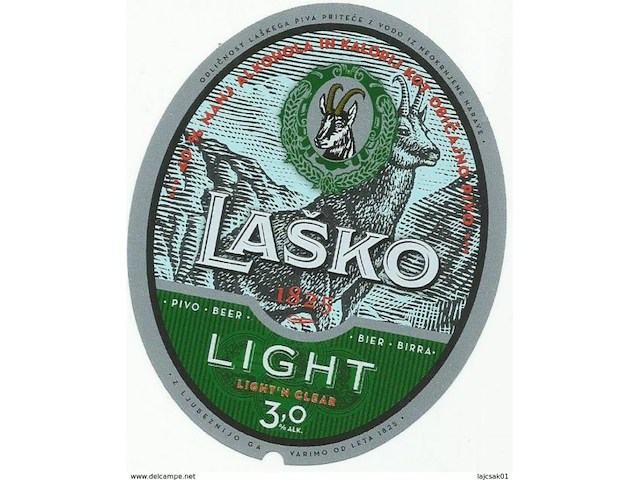 LASKO Light pivska etiketa