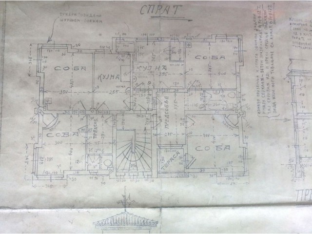 Aleksandar Deroko - plan beogradske vile u olovci