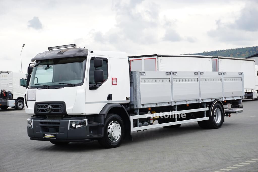 Renault D 280 / ACC / E 6 / BURTOWY + WINDA / ŁAD. 9953 KG / PEŁNY ADR kamion s ravnom platformom