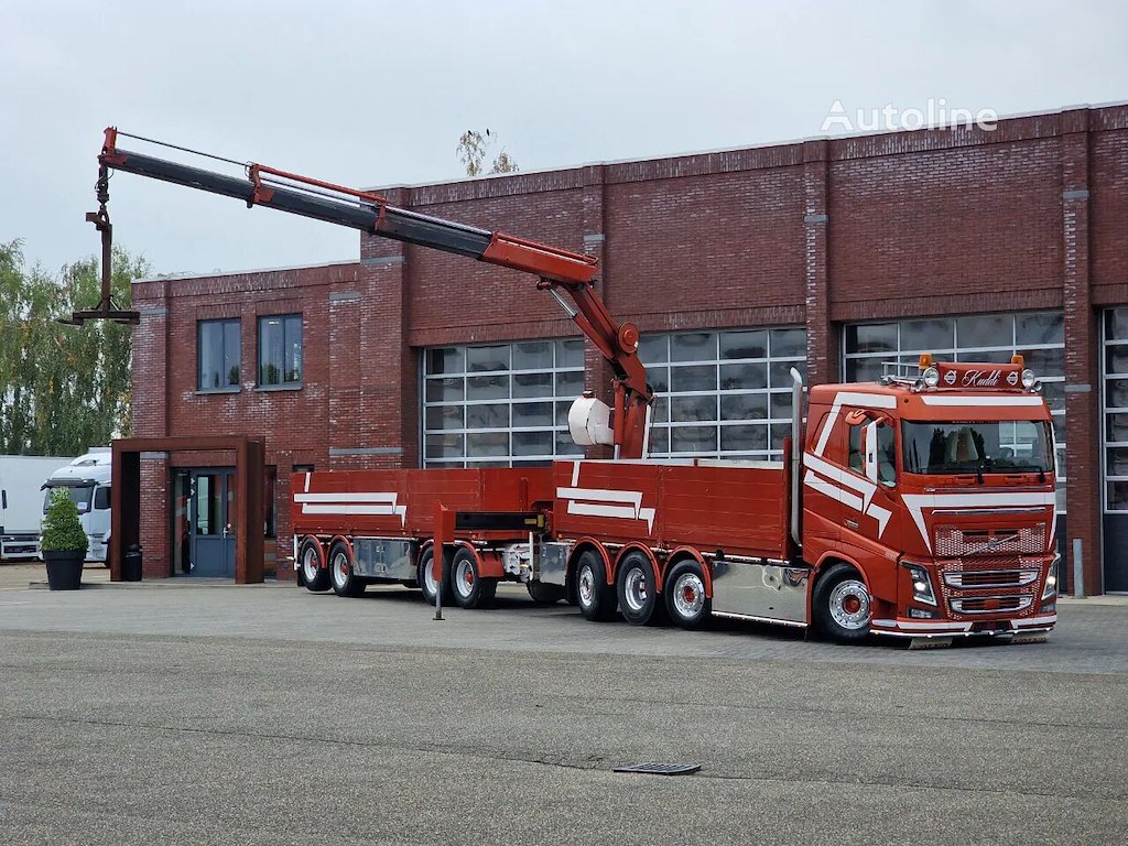Volvo FH 16.750 8x2*6 - Palfinger PK15002 Crane/Grua - Show truck + Tr kamion s ravnom platformom + prikolica sa ravnom platformom