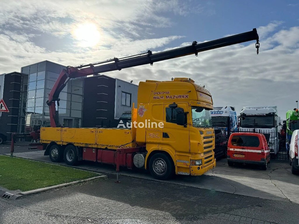 Scania R500 V8 6X2 EURO 5 + HIAB 377EP-4XS + REMOTE CONTROL + RETARDER kamion s ravnom platformom