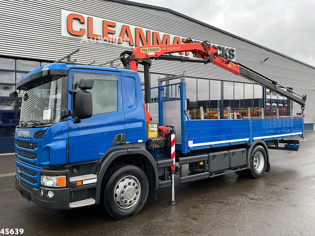 Scania P 280 Euro 6 Palfinger 12 Tonmeter laadkraan kamion s ravnom platformom