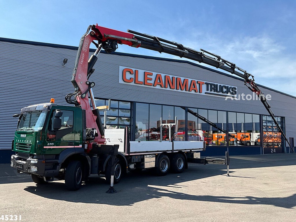 IVECO Trakker AD410T41 Fassi 80 Tonmeter laadkraan + Fly-Jib Just 80.4 kamion s ravnom platformom