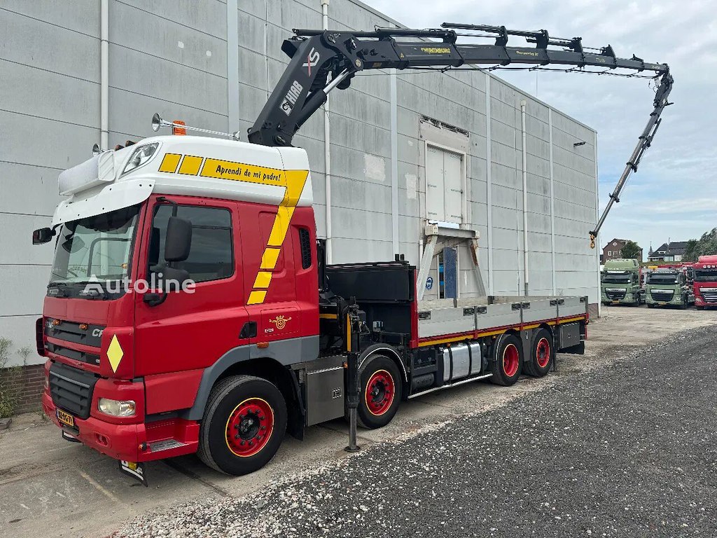 DAF CF 85.460 8X2 HIAB 477E-7 + JIB 75X + REMOTE CONTROL kamion s ravnom platformom