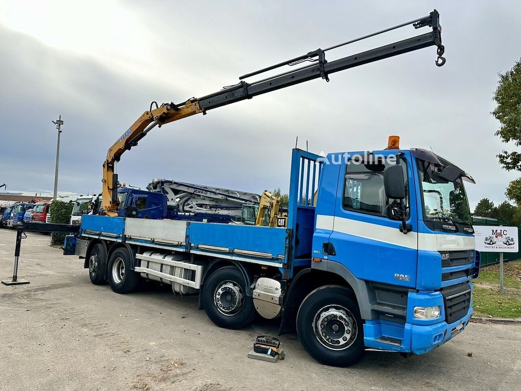 DAF CF 85.360 8x2 PLATFORM 7m35 + CRANE EFFER 165-3S + RADIO - MANUA kamion s ravnom platformom