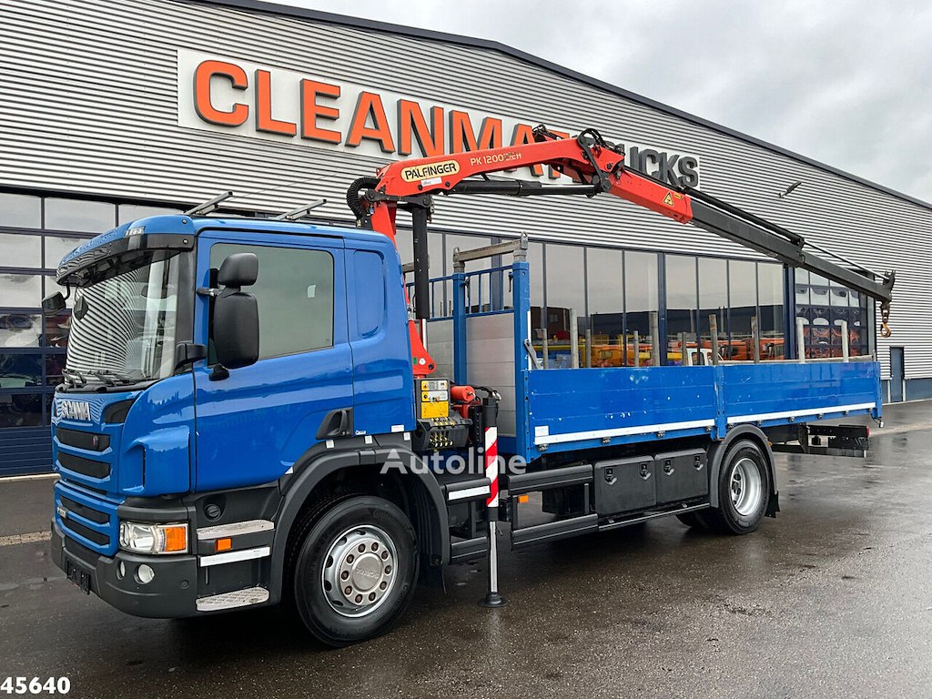 Scania P 280 Euro 6 Palfinger 12 Tonmeter laadkraan kamion s ravnom platformom