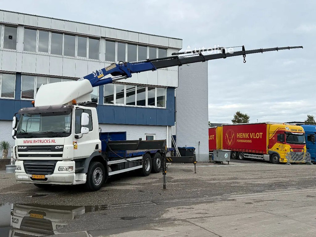DAF CF 85 6X2 EURO 5 + HMF 37 TON/M + REMOTE CONTROL kamion s ravnom platformom