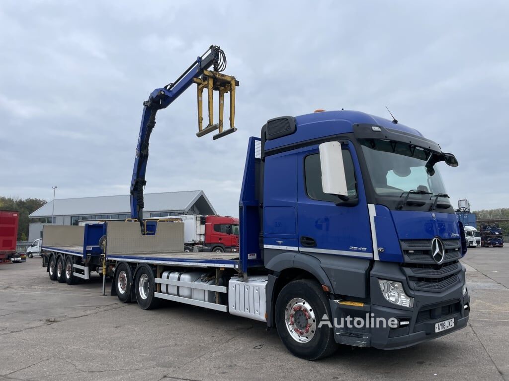 Mercedes-Benz ACTROS 2546 *EURO 6* 6X2 DRAWBAR OUTFIT BRICK GRAB – 2018 – AY18 kamion s ravnom platformom