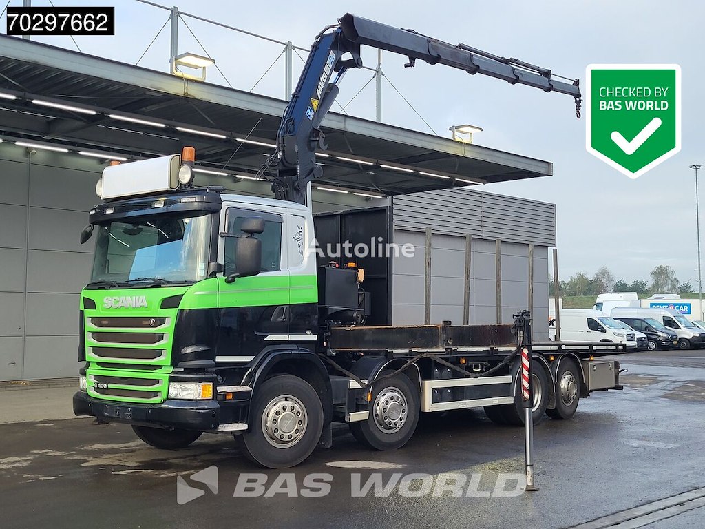 Scania G400 G 8X2 MKG HLK 231 HPA4 Crane Retarder Lift+Steering-Axle Eu kamion s ravnom platformom