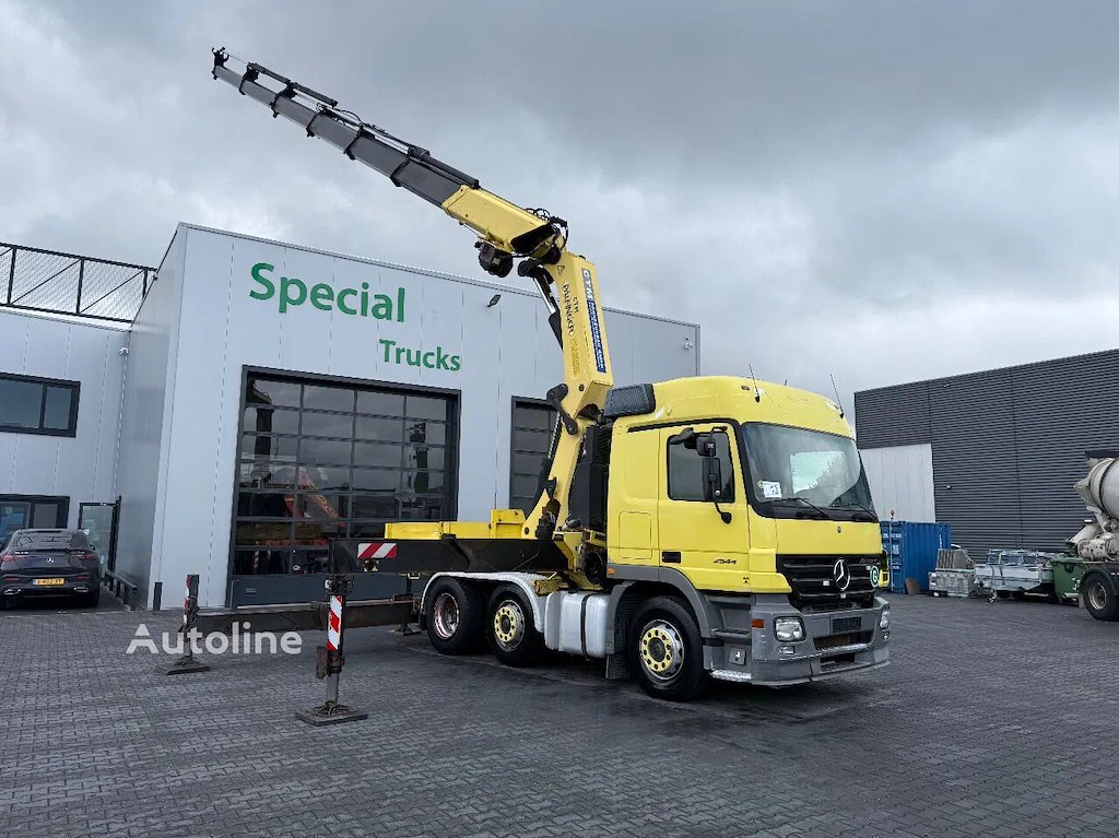 Mercedes-Benz Actros 2544 6x2 / Palfinger PK72002 E / Winch kamion s ravnom platformom