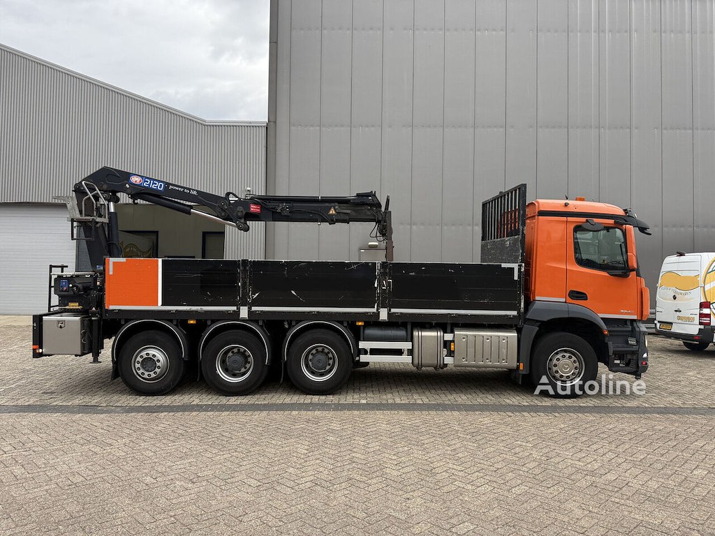 Mercedes-Benz Arocs 3743 8x4 Triple, Crane truck with HMF crane 2120K-3 kamion s ravnom platformom
