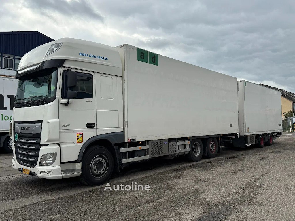 DAF XF 480 6X2 + 2 AXLE HANGER + TRS COOLING + DHOLLANDIA LIFT (2x) kamion hladnjača