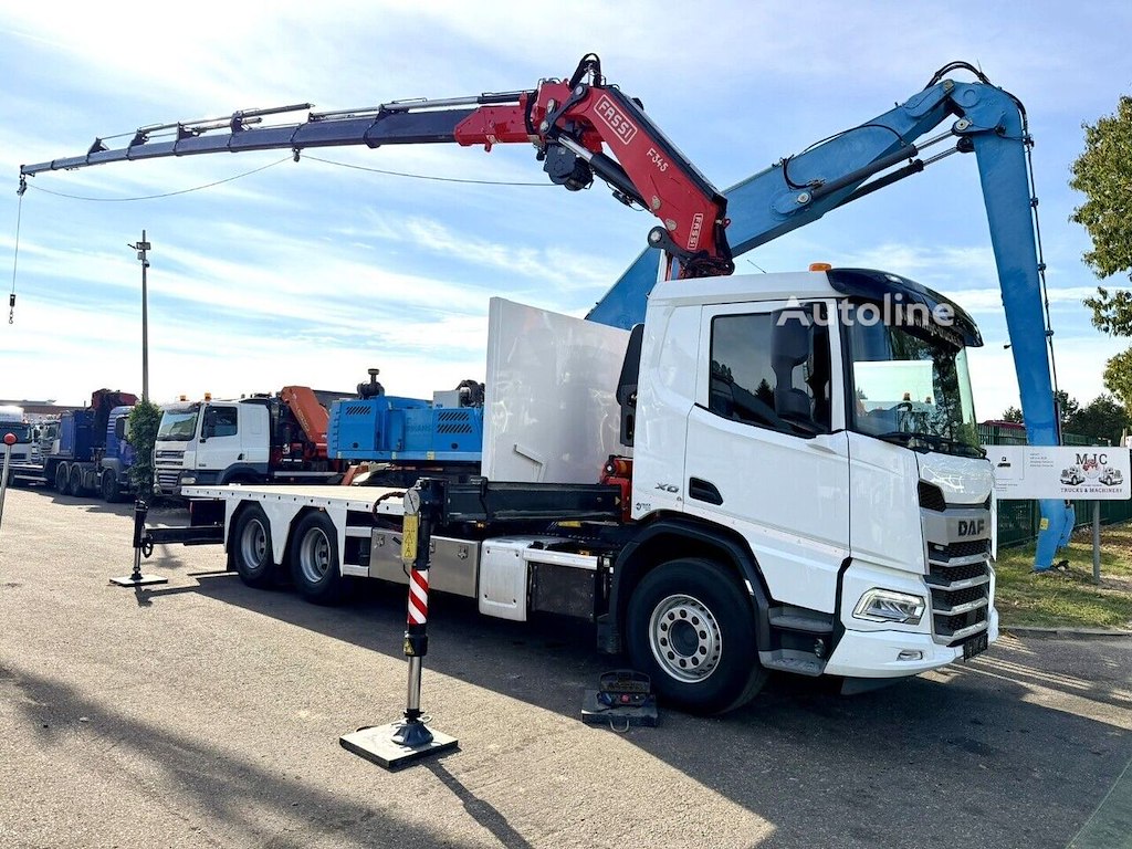 DAF XD 450 6x4 + (24m) CRANE FASSI F345 8x + WINCH - 35.000km - *TOP kamion platforma