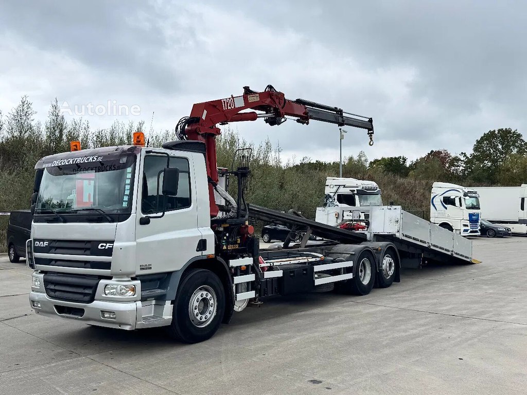 DAF CF 75.310 SCHUIFPLATEAU+LAADKRAAN TOPSTAAT šlep auto