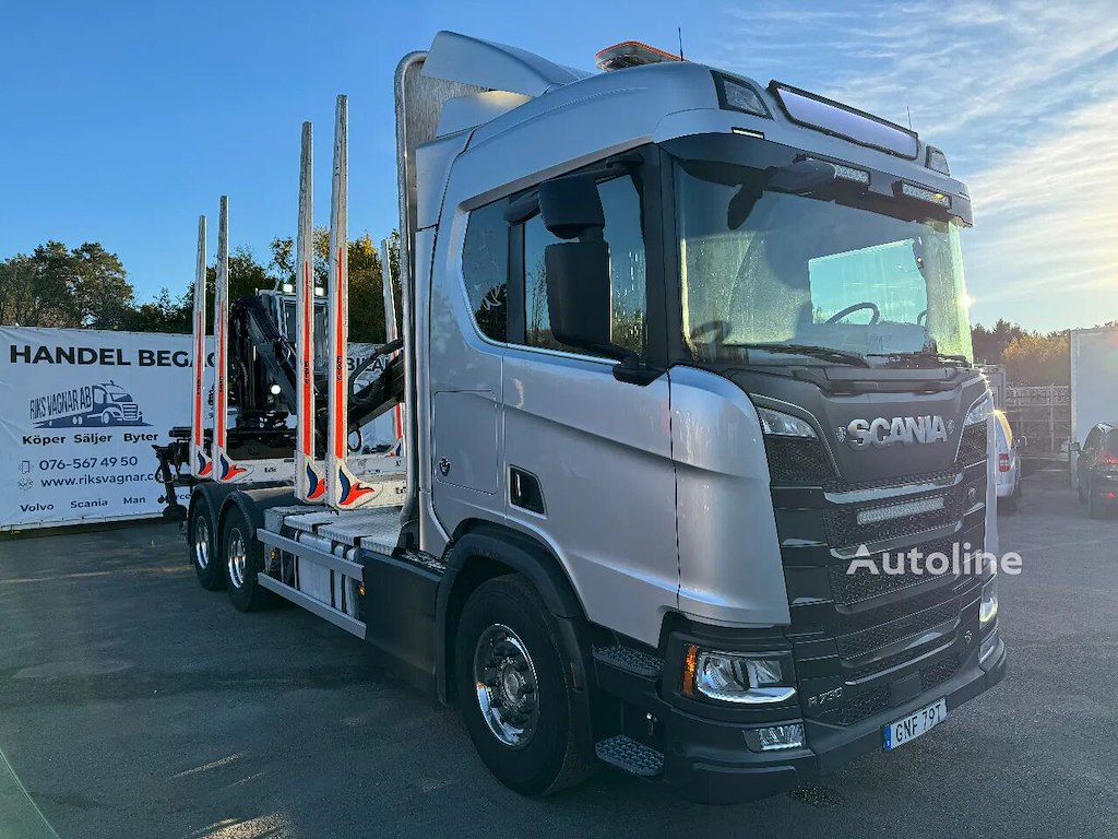 Scania R730 V8 6X4, Retarder, Timber-truck + Kesla, 2020 kamion za prevoz drva