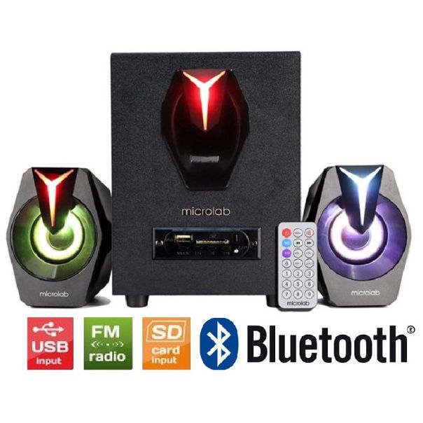 MICROLAB G100BT Aktivni zvucnici 2.1 11W (5W,2x3W) 3,5mm, SD, USB, FM, Bluetooth, daljinski, LED
