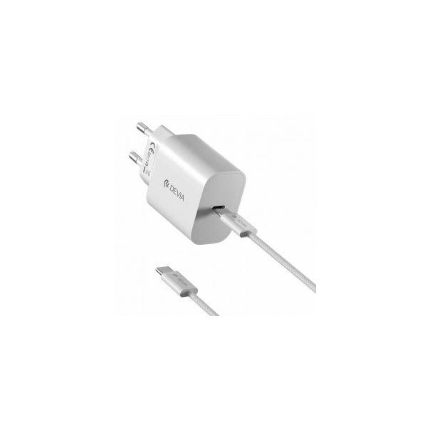 DEVIA Kućni punjač PD Set sa Type-c kablom 30w, bela