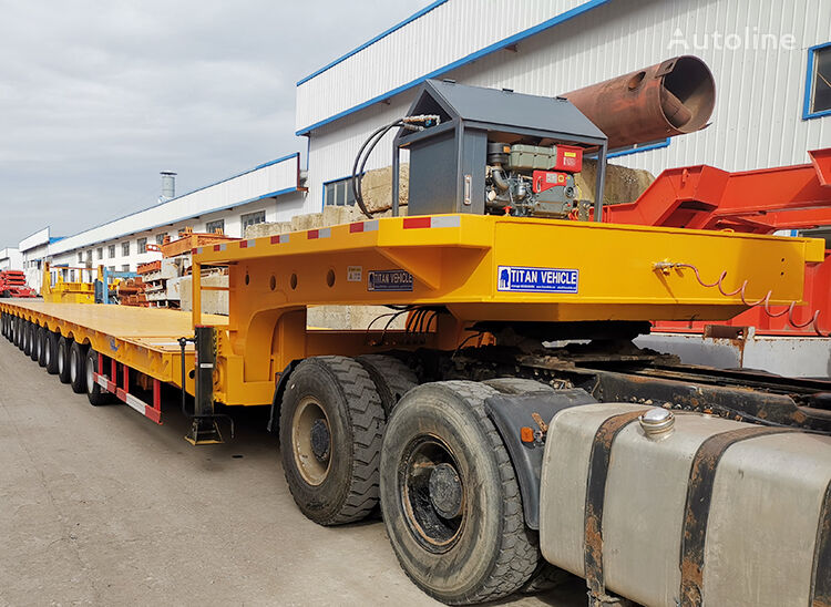 Titan 12 Axle Extendable Trailer for Transport of Wind Turbine Blades poluprikolica sa niskom platformom