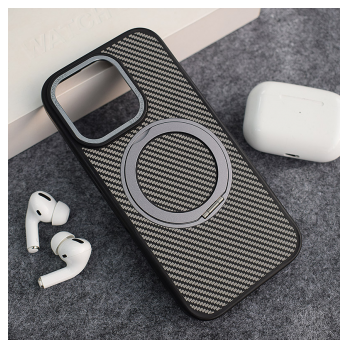 Maska Carbon Stand Mag Case za iPhone 16 Pro Max crna