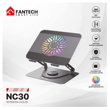 Laptop Cooler Fantech NC30 RGB sivi