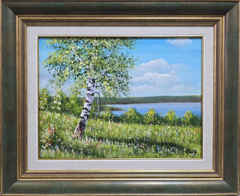 Breze 4, Aleksandar Injac, ulje na platnu, luks uramljena, sa 46×56 cm, bez 30×40 cm, sertifikat, 18880 dinara