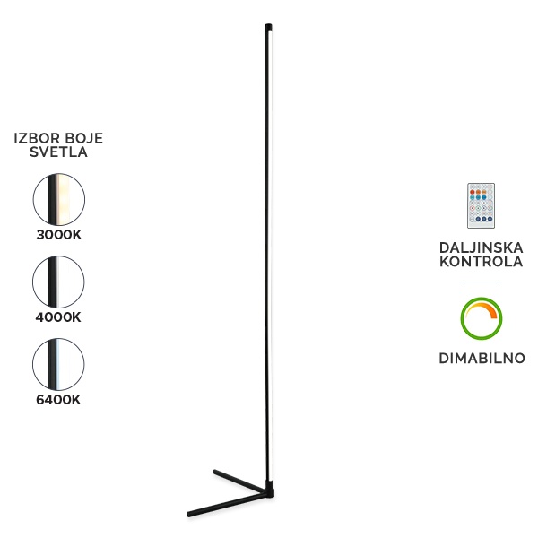 LED podna lampa F2078-12F BK