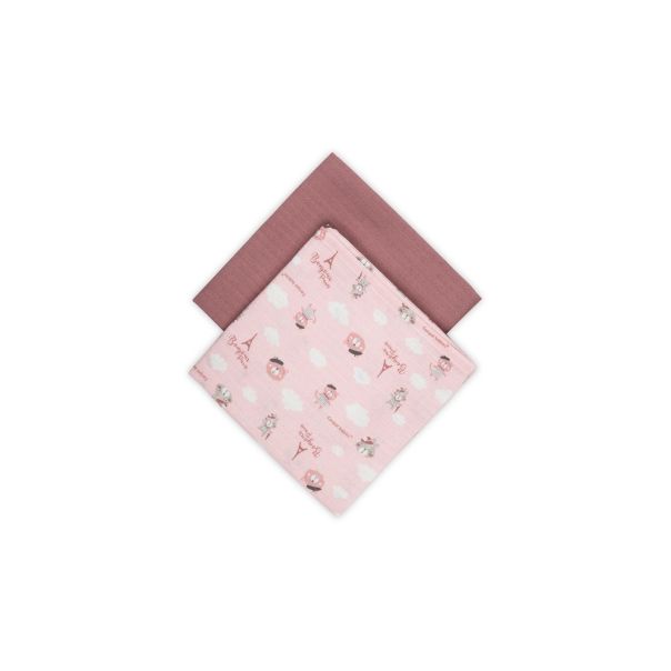 CANPOL Babies muslin pelena Bonjour Paris pink 2/1 70x70cm