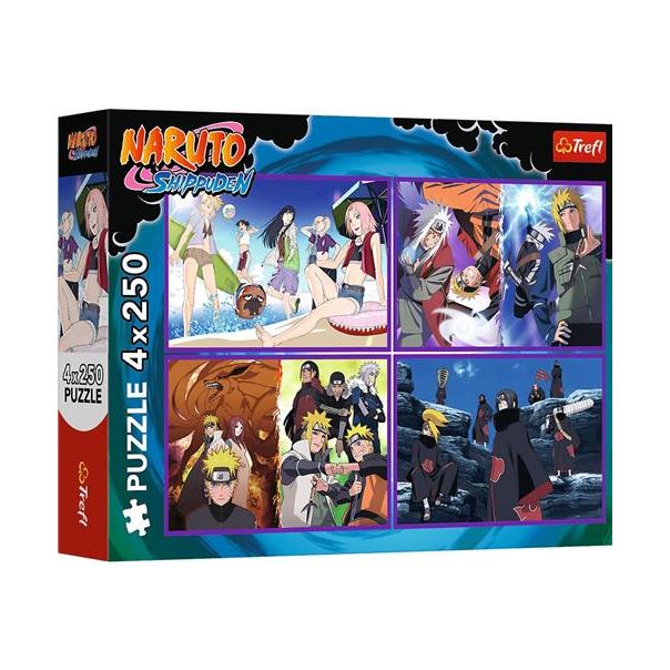 TREFL Puzzle Naruto Shippuden - Avanture Naruta Uzumakija - 4x250 delova