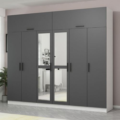 Kale - 5159 Anthracite White Wardrobe