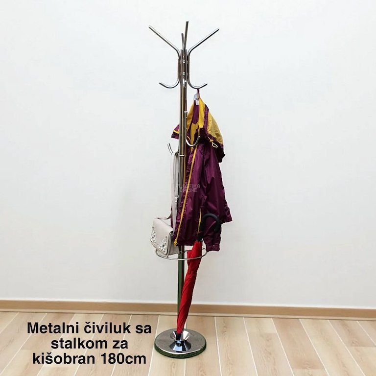 Metalni čiviluk sa stalkom sa kišobran 180 cm