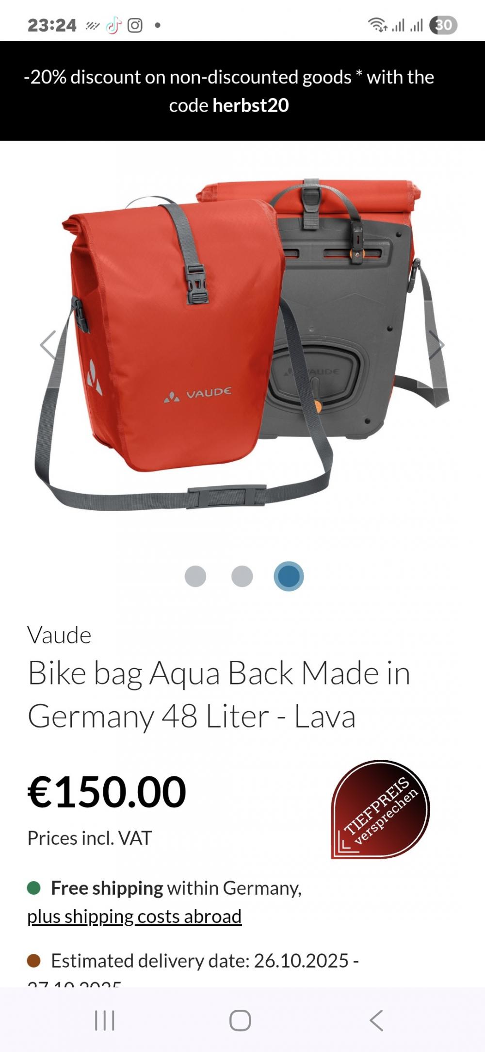 Vaude-Bike bag Aqua Back TOP