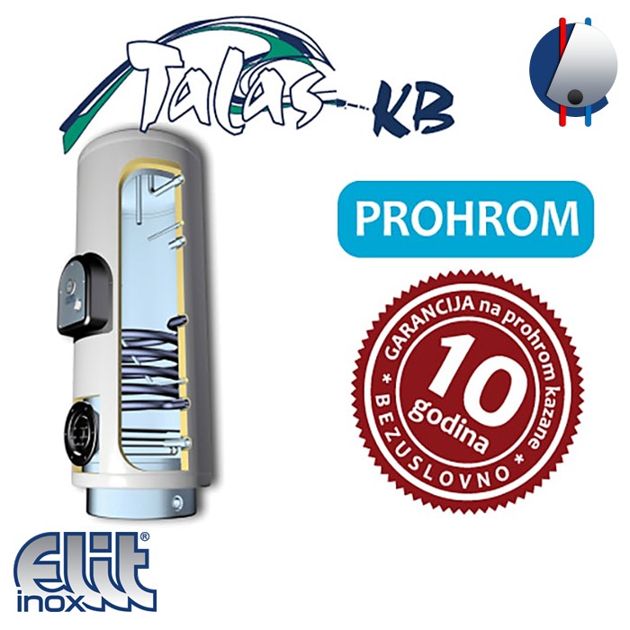 Bojler 300L kombinovani podni Talas KB300 inox ELIT INOX