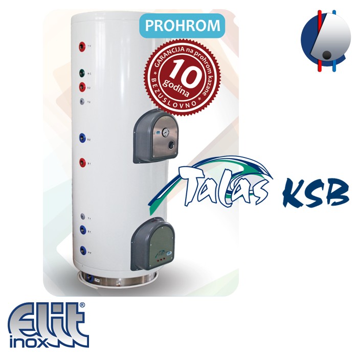 Bojler 300L kombinovani podni Talas KSB300 inox ELIT INOX