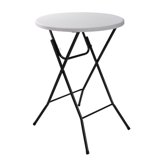 Sklopivi plasticni barski sto okrugli beli 80cm