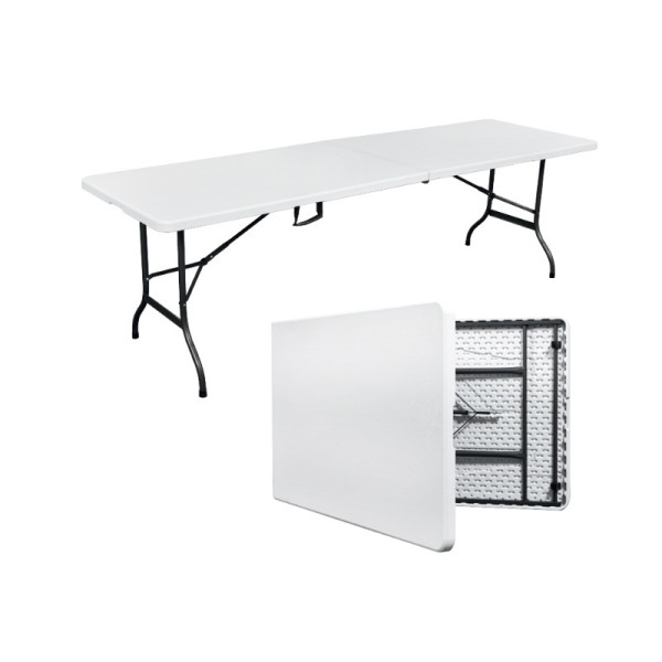 Sklopivi plastični sto beli 244cm