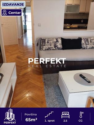 Centar, dvoiposoban, 65m2, prvi sprat, lift, cg
