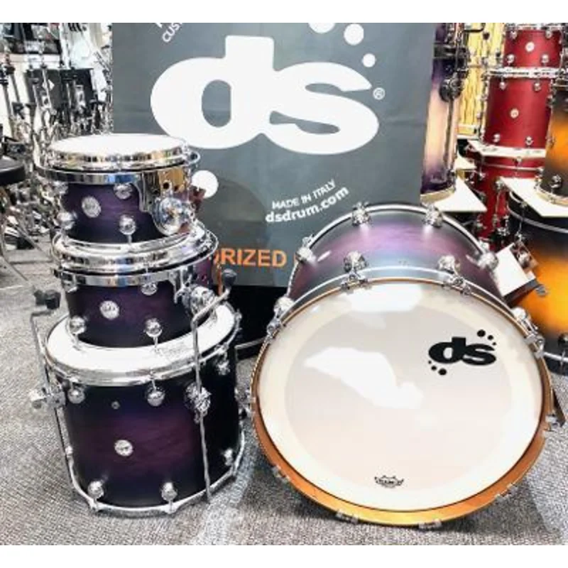DS Drum Rebel Custom Shop Maple Mahogany Plum Burst shell set