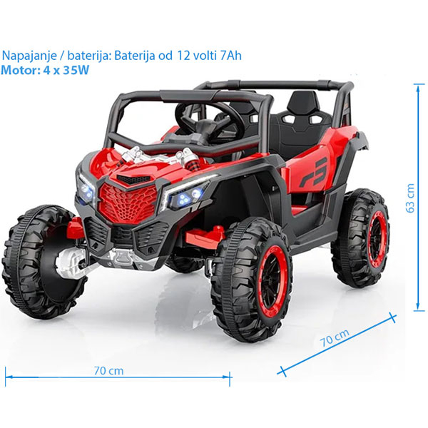 Automobili na akumulator 4x4 Apache 12V BBO NEL-901RED