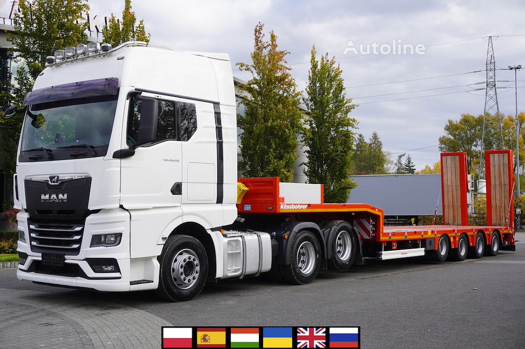 MAN TGX 28.510 6×2 / BRAND-NEW Kässbohrer LB3E low-bed semi-trailer tegljač + poluprikolica sa niskom platformom