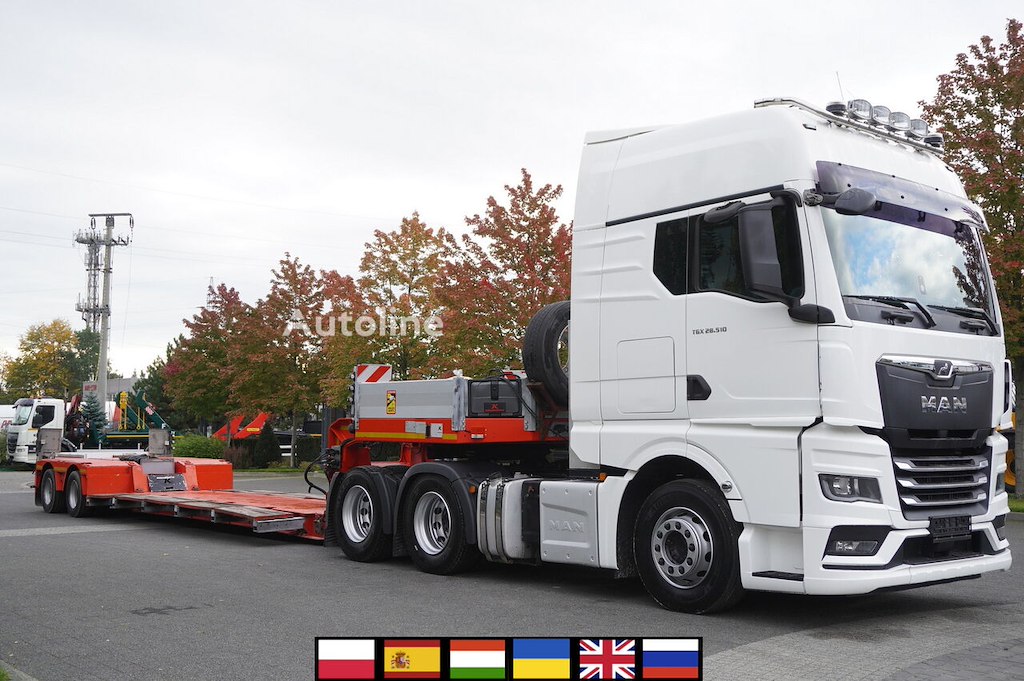 MAN TGX 28.510 6×2 / Kässbohrer LB2 TIEF-BETT low loader semi-traile tegljač + poluprikolica sa niskom platformom
