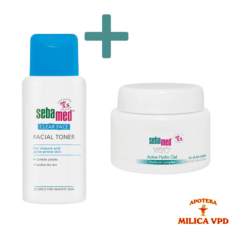 Sebamed Clear Face tonik za cišćenje 150ml + Sebamed Active Hydro Gel za sve tipove kože 50ml GRATIS