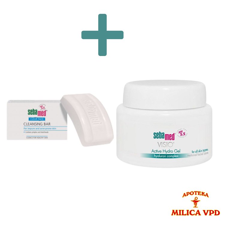 Sebamed Clear Face sapun 100g + Sebamed Active Hydro Gel za sve tipove kože 50ml GRATIS