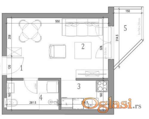 Garsonjera na klisi u izgradnji 29m2 sa povratom PDV-a